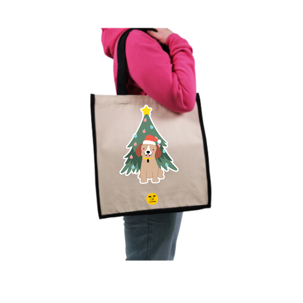 Christmas Tote Bag – Dog and Tree Design – Dogs Trust Shop