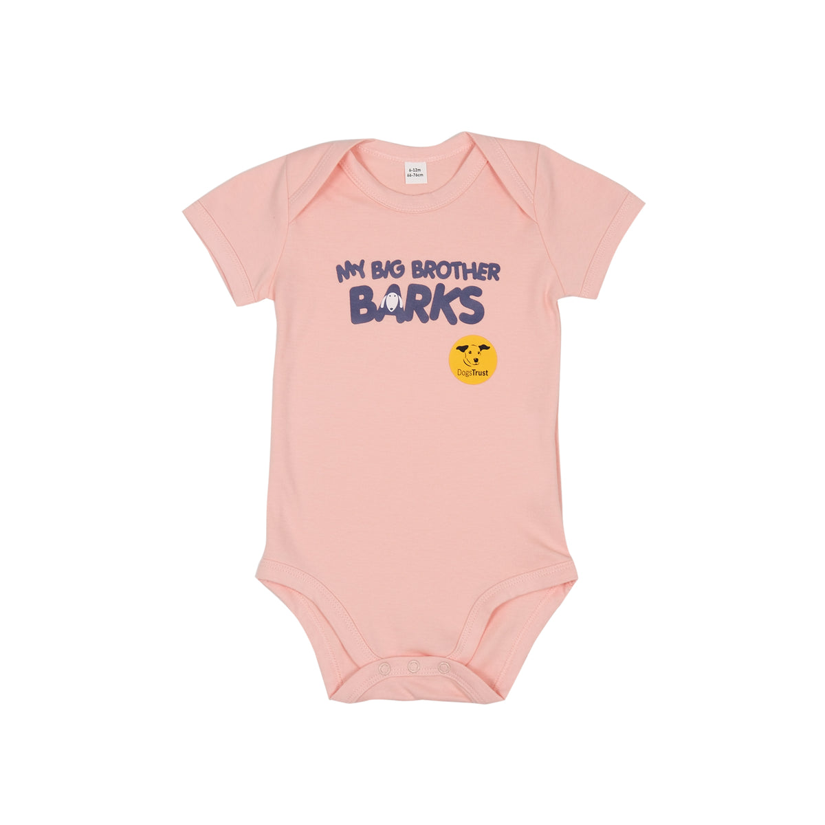 My Big Brother Barks' Baby Gro - Cute Dog Face Design – Dogs Trust Shop